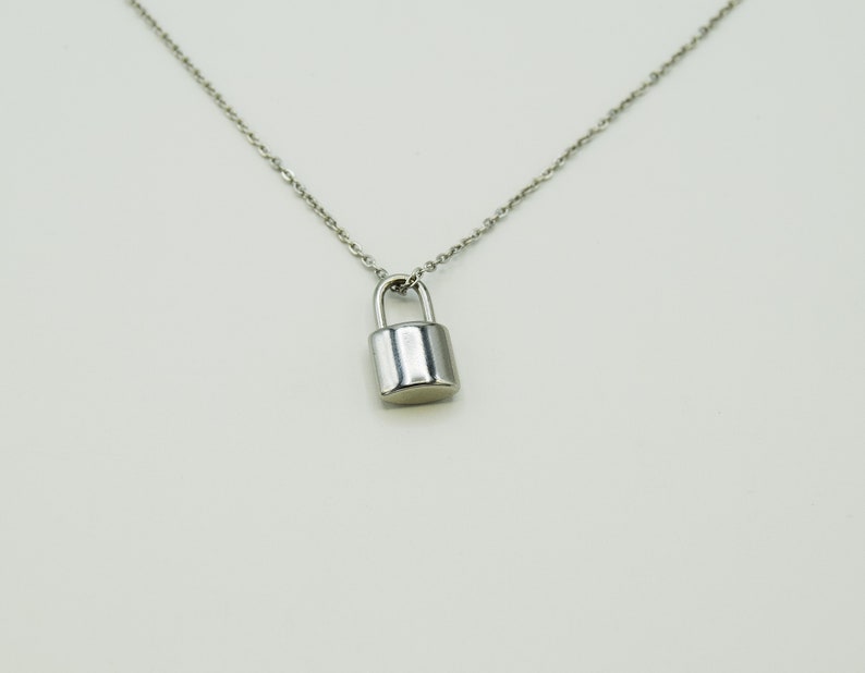 Dainty Lock Chain Necklace Lock Necklace Lock Chain Layering | Etsy