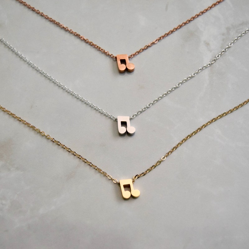 Music Note Necklace - Etsy