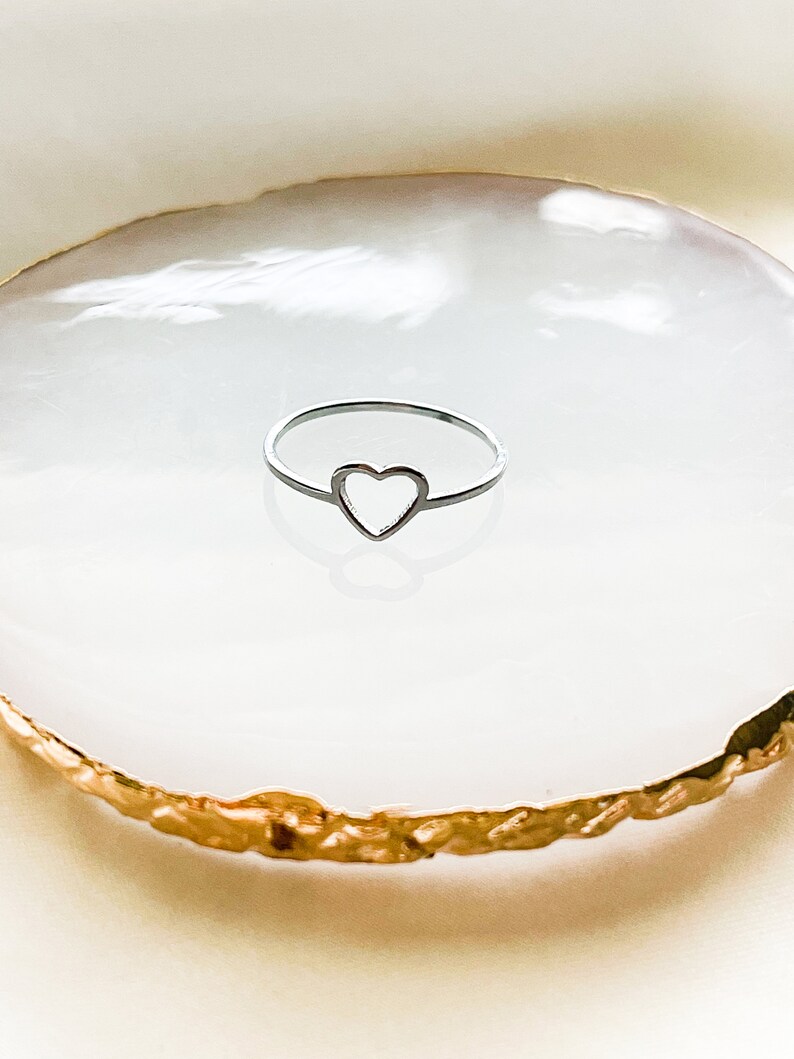 Dainty Heart Ring Silver Gold Heart Ring Delicate Ring - Etsy