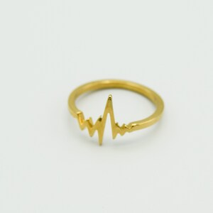 Dainty Heart Beat Ring, Heart Pulse Ring, Delicate Ring, Tiny Heart ...