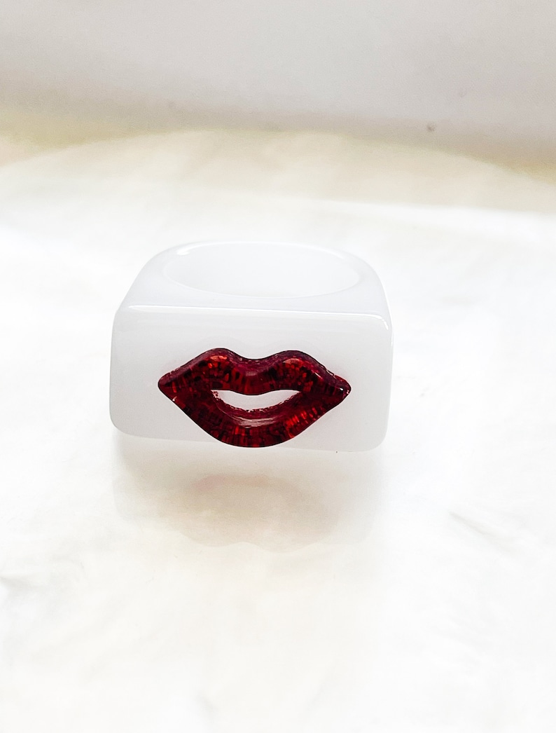 Acrylic Lip Rings Acrylic Ring Lip Shape Ring Lip Shape - Etsy