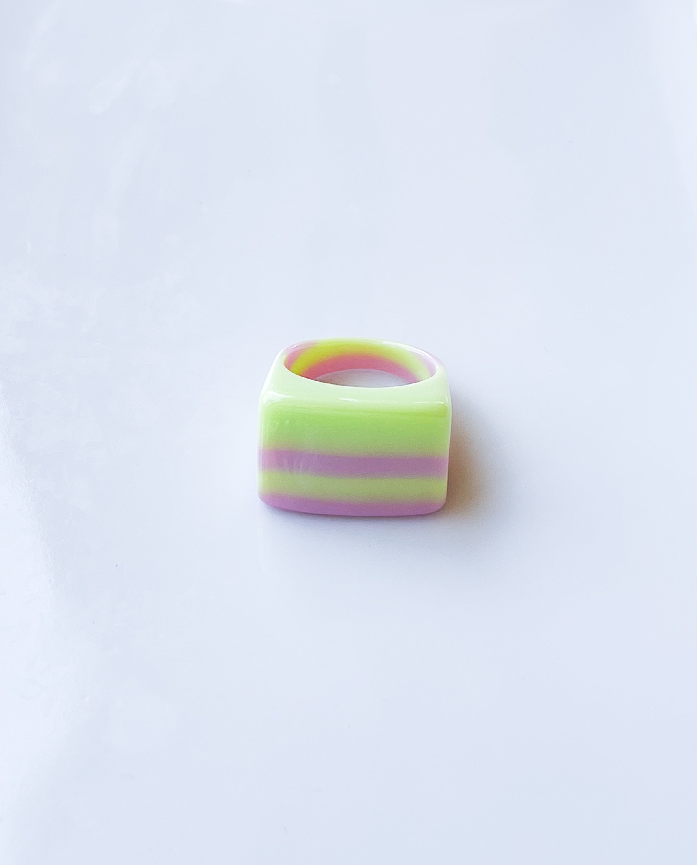 Colorful Stripe Ring, Colorful Chunky Stripe Ring, Geometric Ring ...