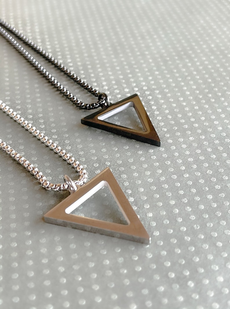 Triangle Necklace for Men Groomsmen Gift Men's Necklace | Etsy