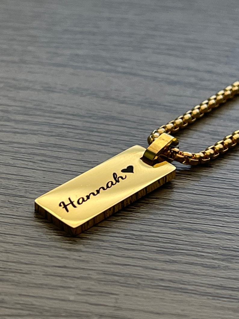 Mens Personalized Necklace Engraved Necklace Custom Necklace - Etsy