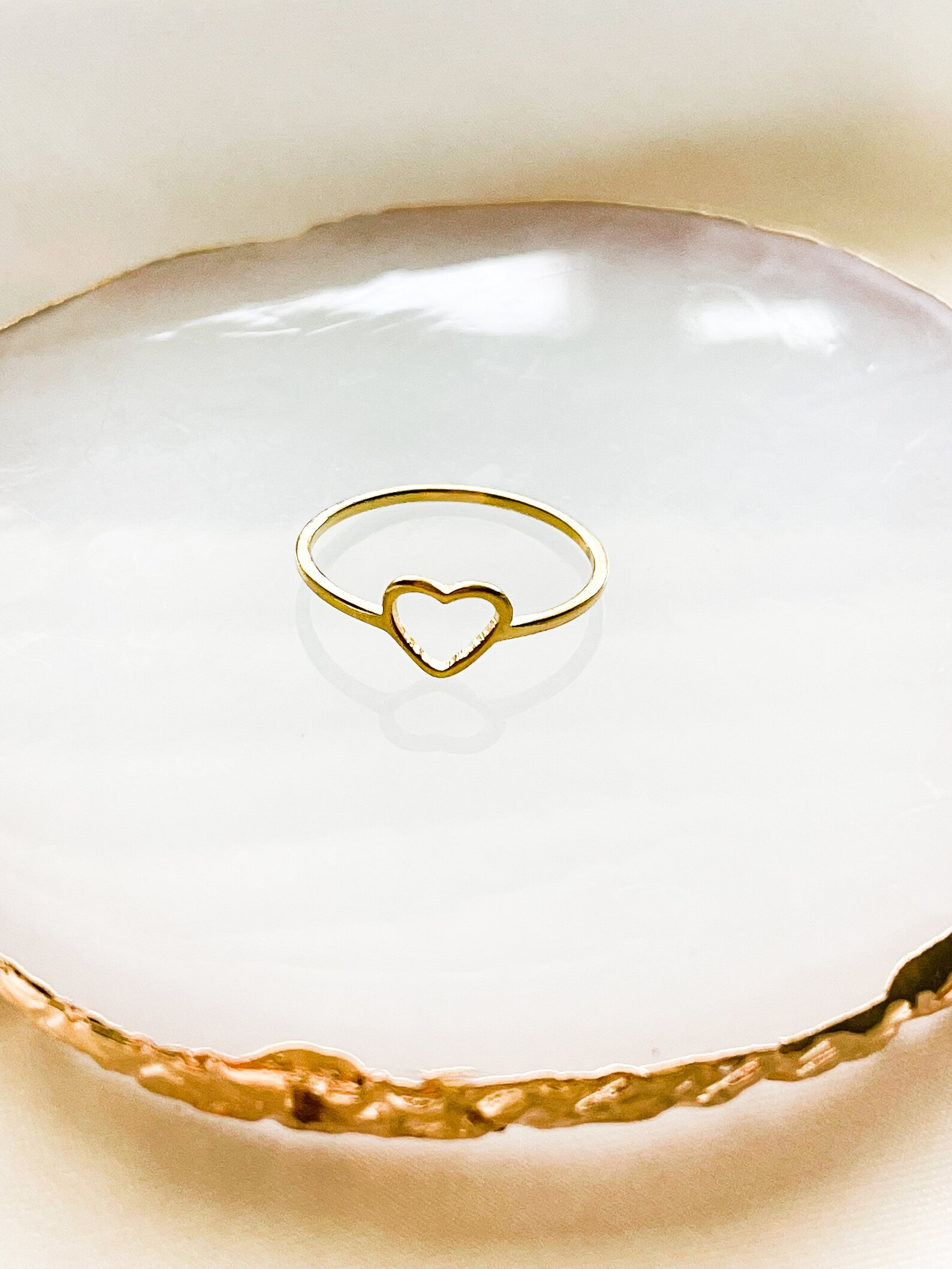 Dainty Heart Ring Silver Gold Heart Ring Delicate Ring - Etsy