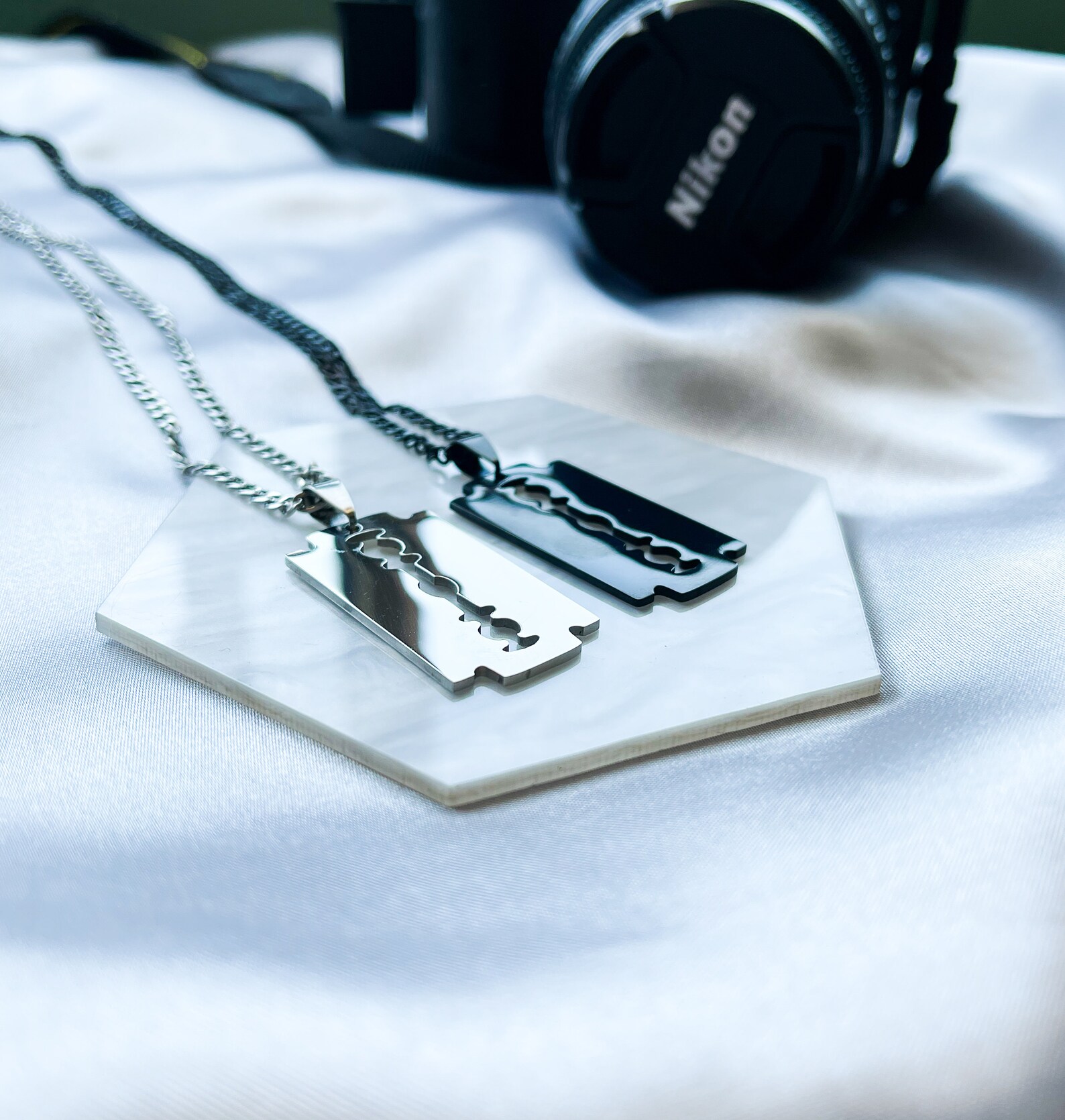 Razor Blade Necklace Custom Men Necklace Mens Necklace | Etsy