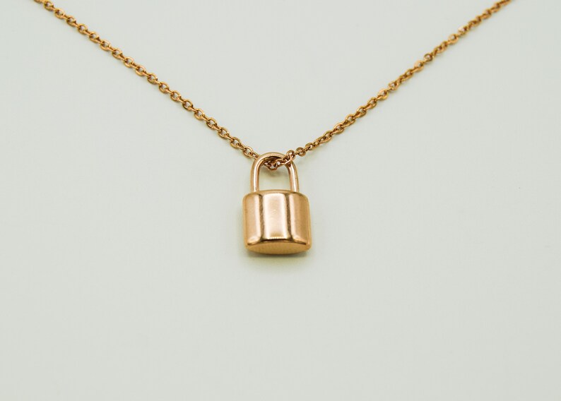 Dainty Lock Chain Necklace Lock Necklace Lock Chain Layering | Etsy