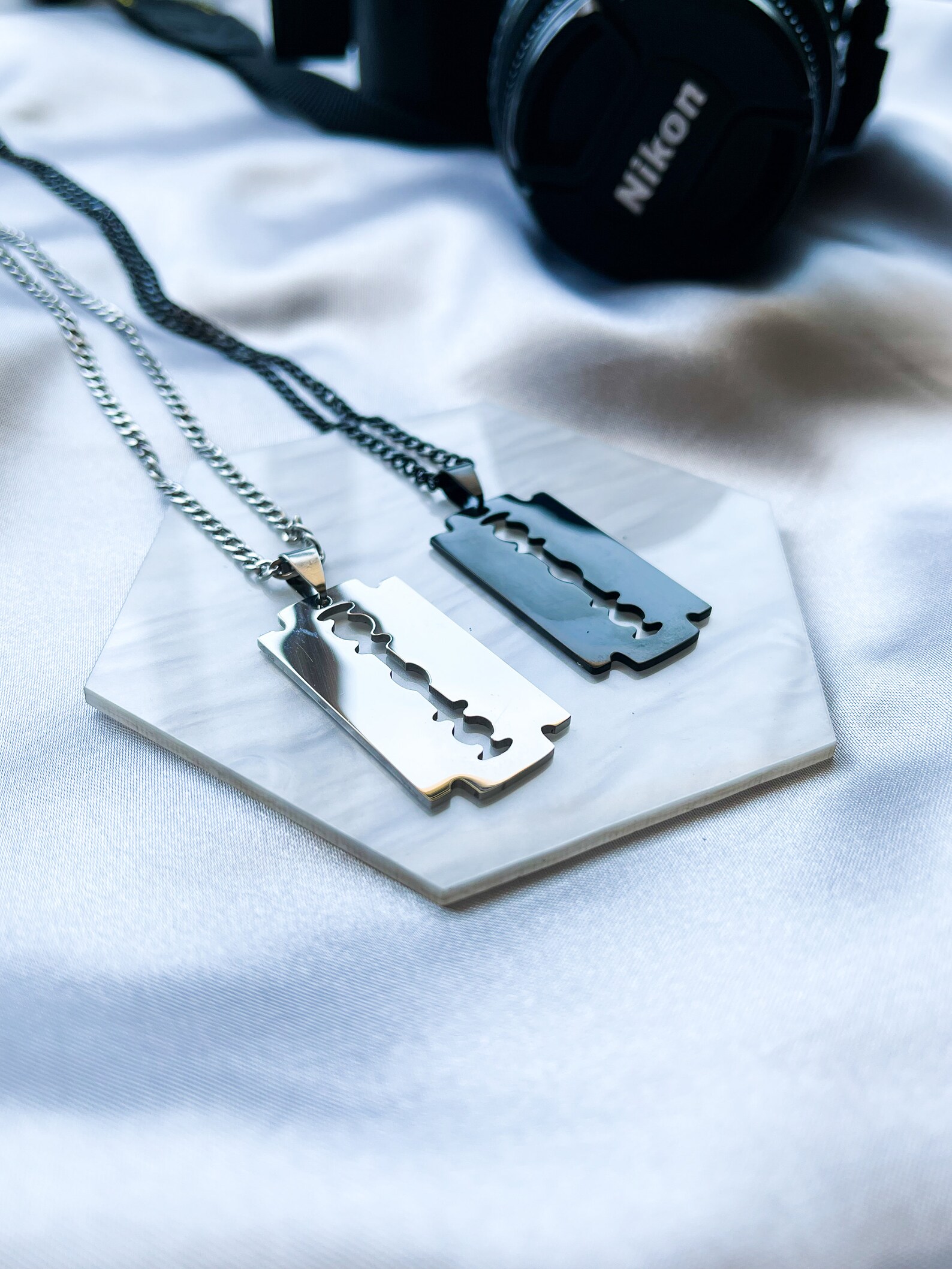 Razor Blade Necklace Custom Men Necklace Mens Necklace | Etsy