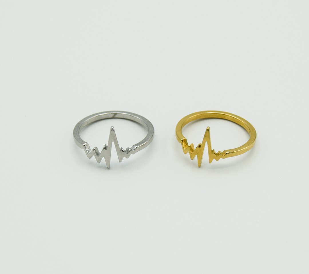 Dainty Heart Beat Ring, Heart Pulse Ring, Delicate Ring, Tiny Heart ...