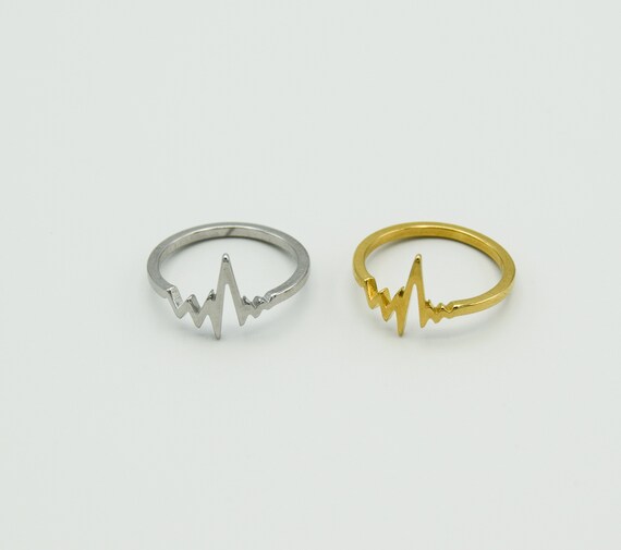 Dainty Heart Beat Ring Heart Pulse Ring Delicate Ring Tiny - Etsy