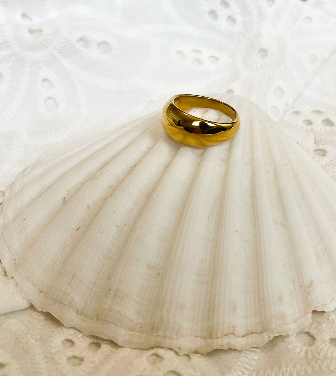 Gold Dome Ring Classy Dome ring Elegant dome rings signet | Etsy