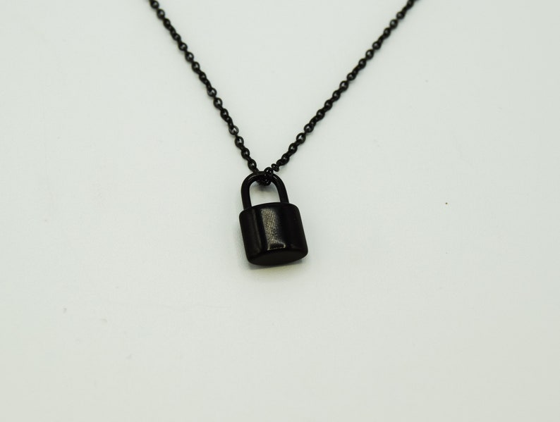 Dainty Lock Chain Necklace Lock Necklace Lock Chain Layering | Etsy