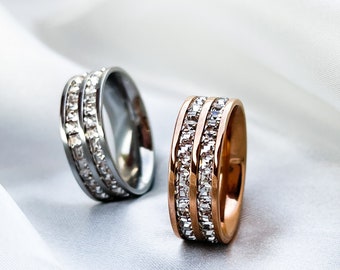 Double Stack Wedding Band | Etsy