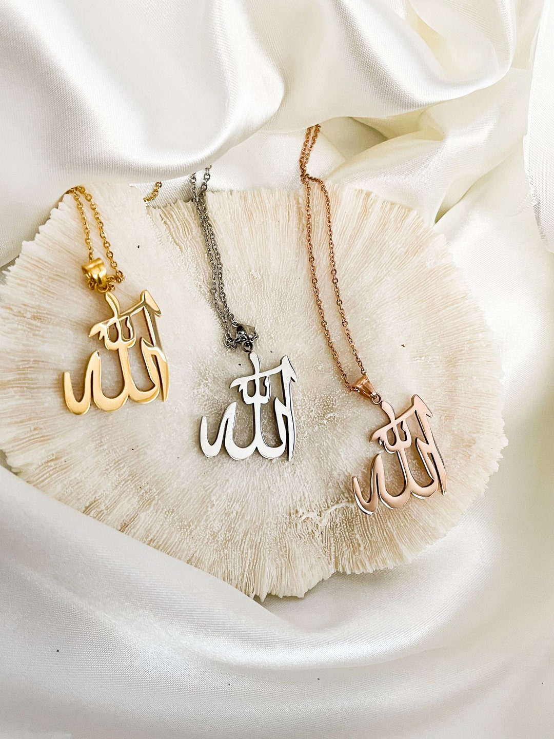Allah Name Necklace, Allah Symbol Necklace, Muslim Pendant, Islamic ...