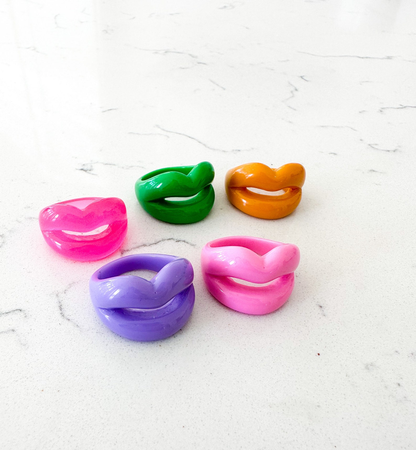 Acrylic Lip Rings Acrylic Ring Lip Shape Ring Lip Shape - Etsy