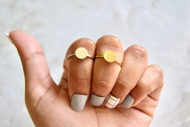 Personalized Ring Simple Circle Ring Geometric Ring - Etsy