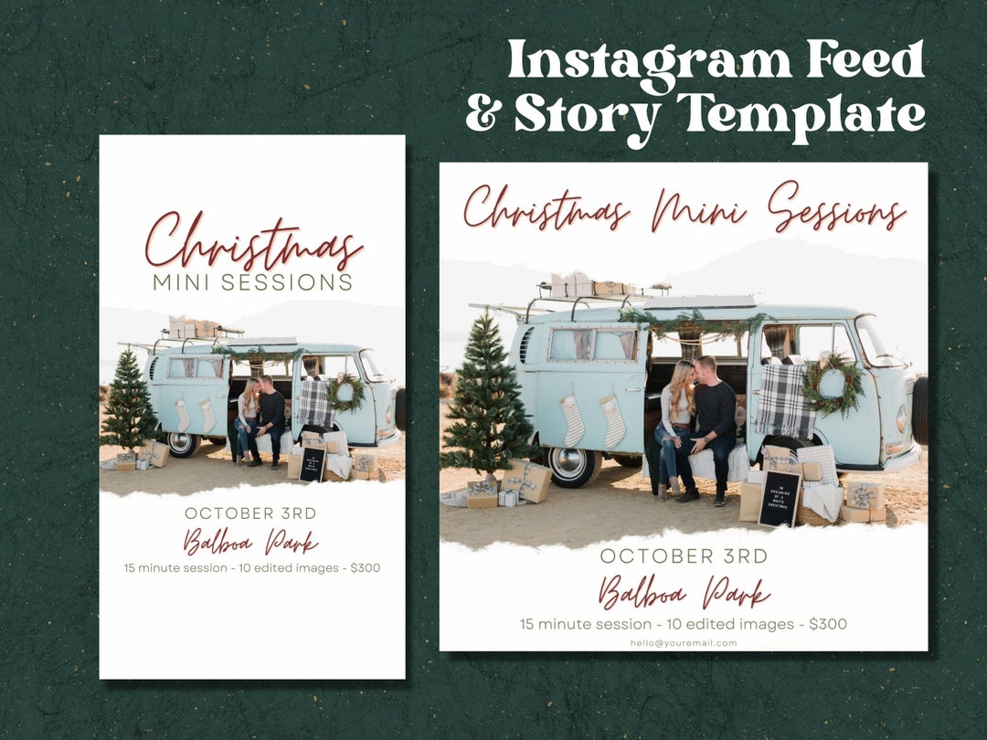 Christmas Mini Session Template | Canva Template for Mini Sessions ...