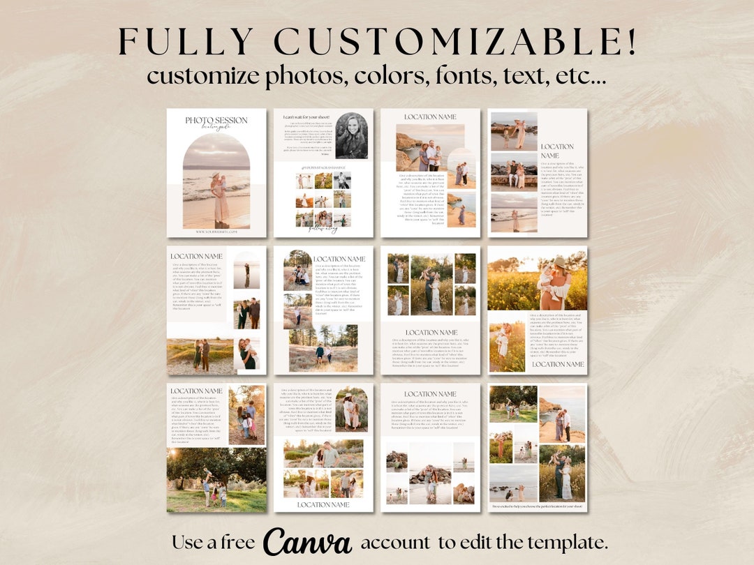 Photography Location Guide: Customizable Canva Template (8.5x11 Inches ...