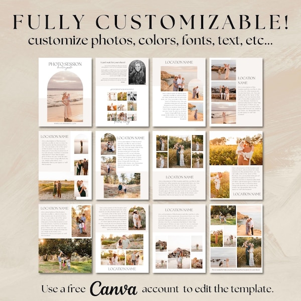 Photography Welcome Guide Canva Template for Photographers Family Photo ...