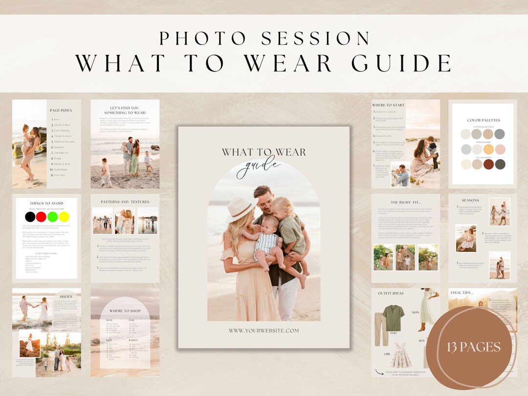 Photography Client Style Guide: Outfit Ideas Canva Template (digital ...