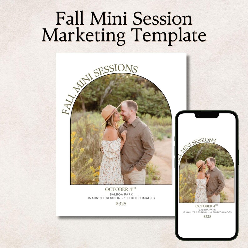 Fall Mini Session Template for Photographers | Canva Marketing Flyer ...