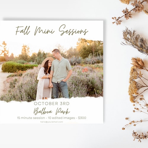 Fall Mini Session Template Canva Mini Session Photography - Etsy