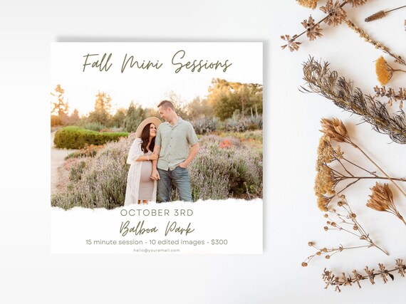Fall Mini Session Template Mini Session Canva Template - Etsy