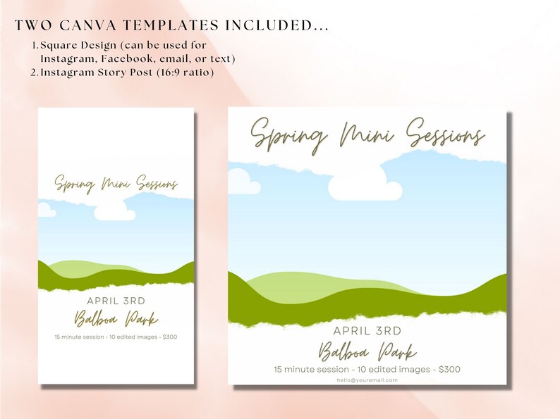 Spring Mini Session Canva Template: Photographer Marketing (digital ...