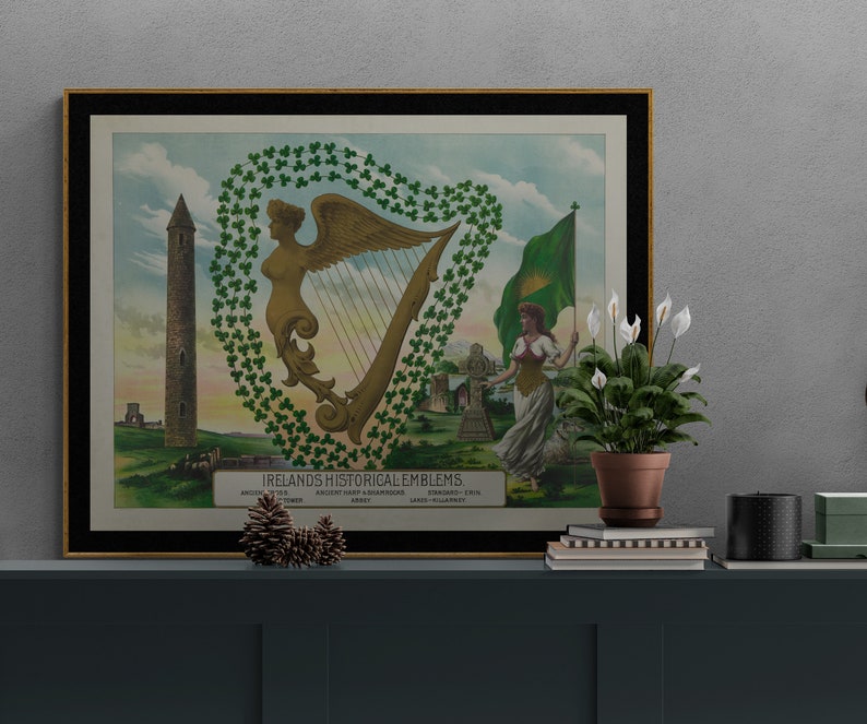 Vintage Ireland's Historical Emblems Instant Downloadable Wall Art ...