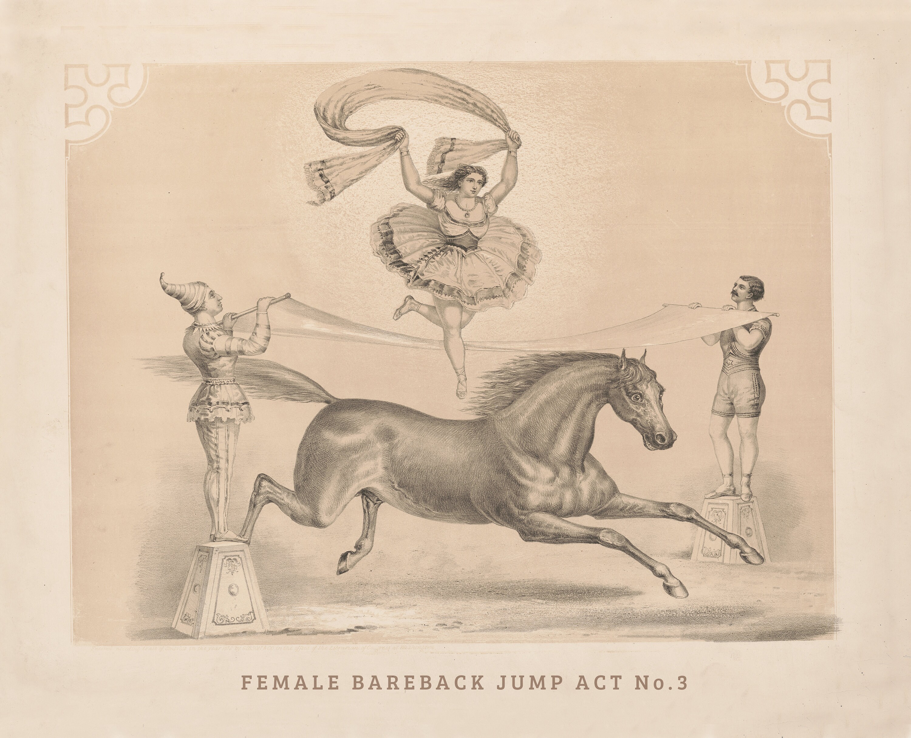Vintage Equestrian Circus Prints, 1870s Horse Riders Wall Art (digital ...