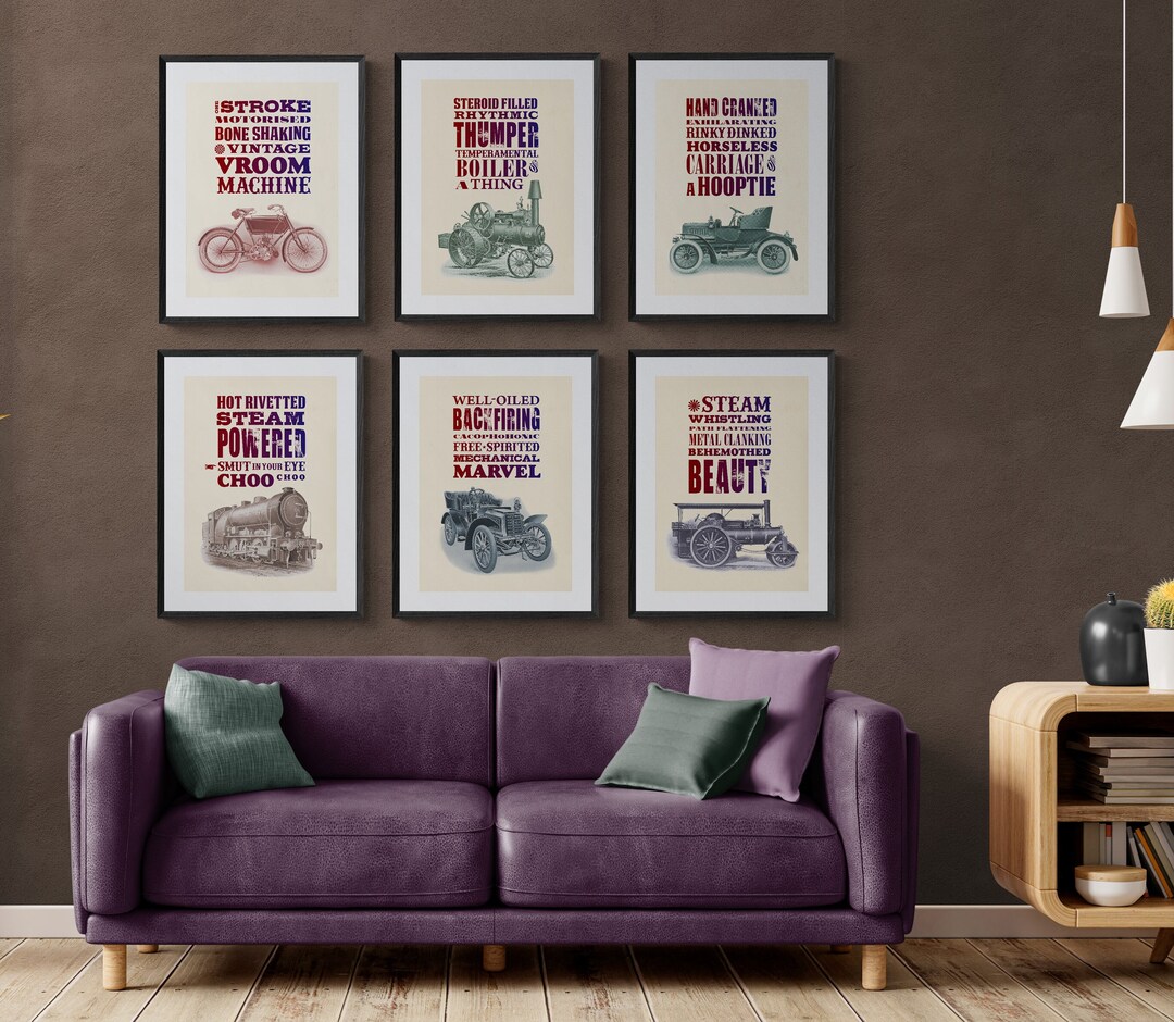 Set of 6 1900s Vintage Transport Poster Instant Downloadable Wall Art ...
