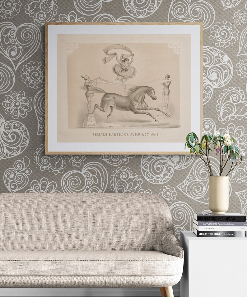 Vintage Equestrian Circus Prints, 1870s Horse Riders Wall Art (digital ...