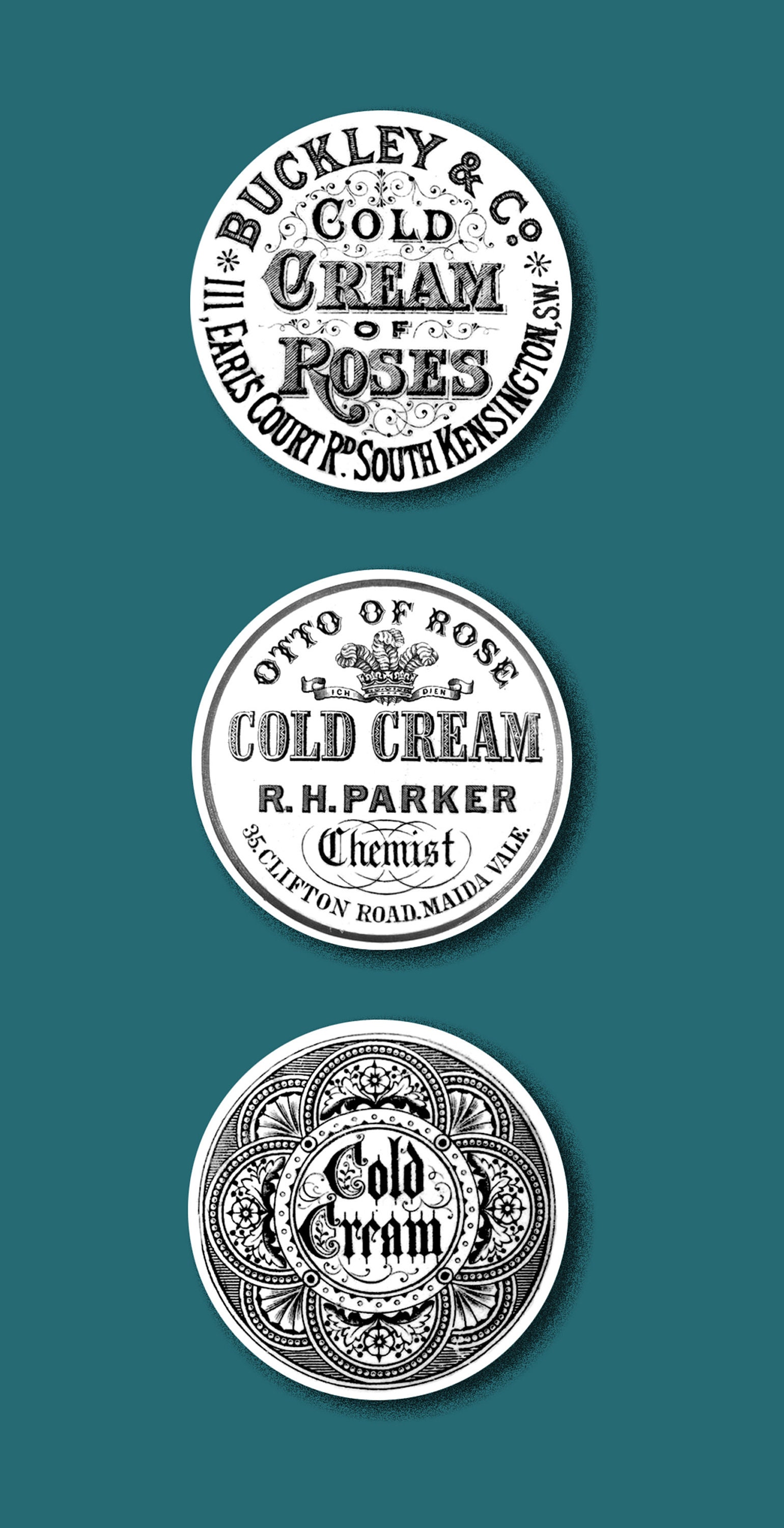 4 Sets of 3 Victorian Pot Lid Groupings in Instantly Downloadable Wall ...