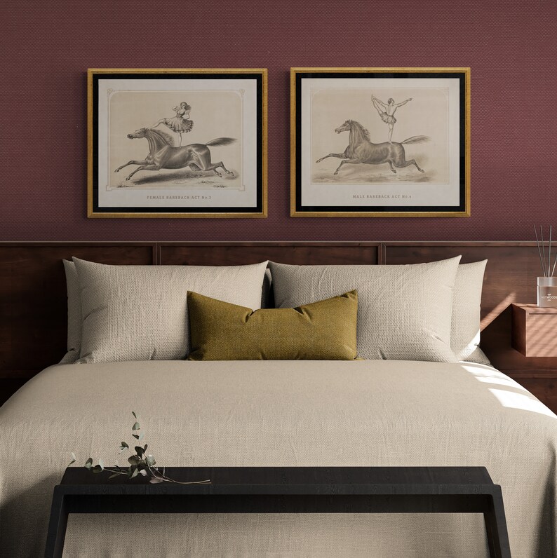 Vintage Equestrian Circus Prints, 1870s Horse Riders Wall Art (digital ...