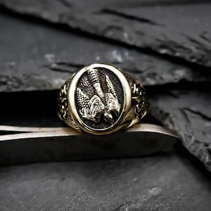 Viking Peregrine Falcon Ring Animal Bird Lover Celtic Norse Brass ...