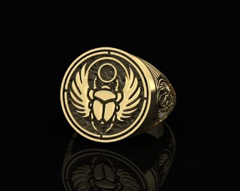 Mens Scarab Ring - Etsy