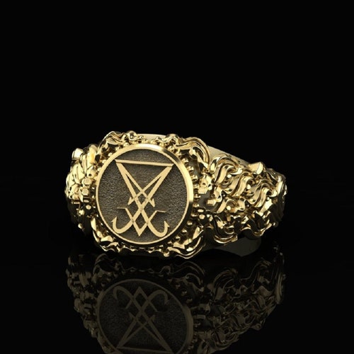 Unique Mens Sigil of Lucifer Ring Occult Baphomet Jewelry - Etsy
