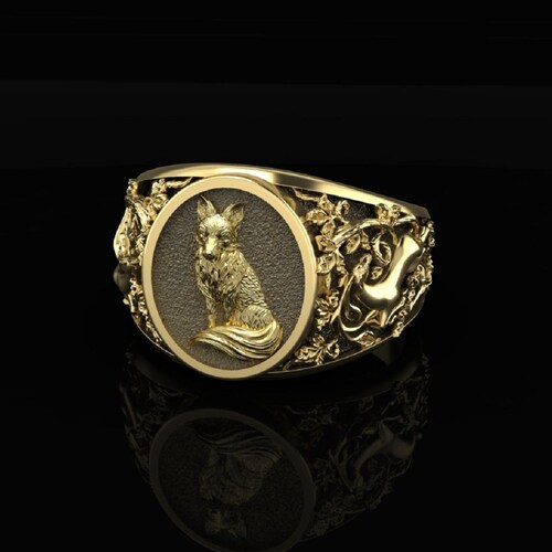 Mens Fox Ring Fox Men's Ring Fox Men Jewelry Wedding - Etsy
