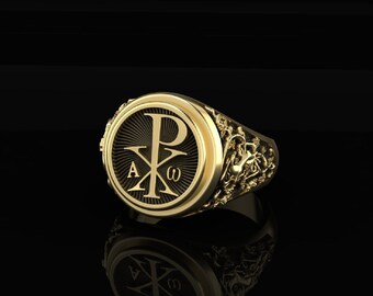 Mens Chi Rho Ring - Etsy