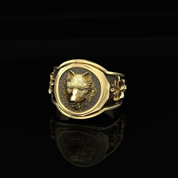 Wolf Ring - Etsy