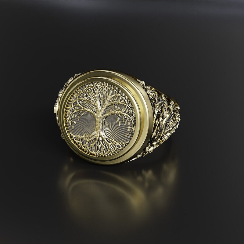 Tree Signet Ring - Etsy