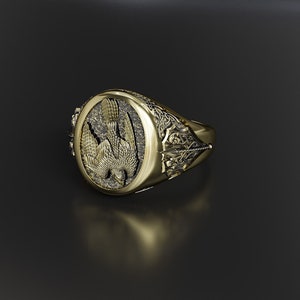 Viking Peregrine Falcon Ring Animal Bird Lover Celtic Norse Brass ...