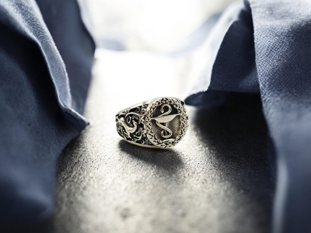 Bowl of Hygieia Ring, Pharmacy Ring, Medical Ring, Pharmacy Symbol Ring ...