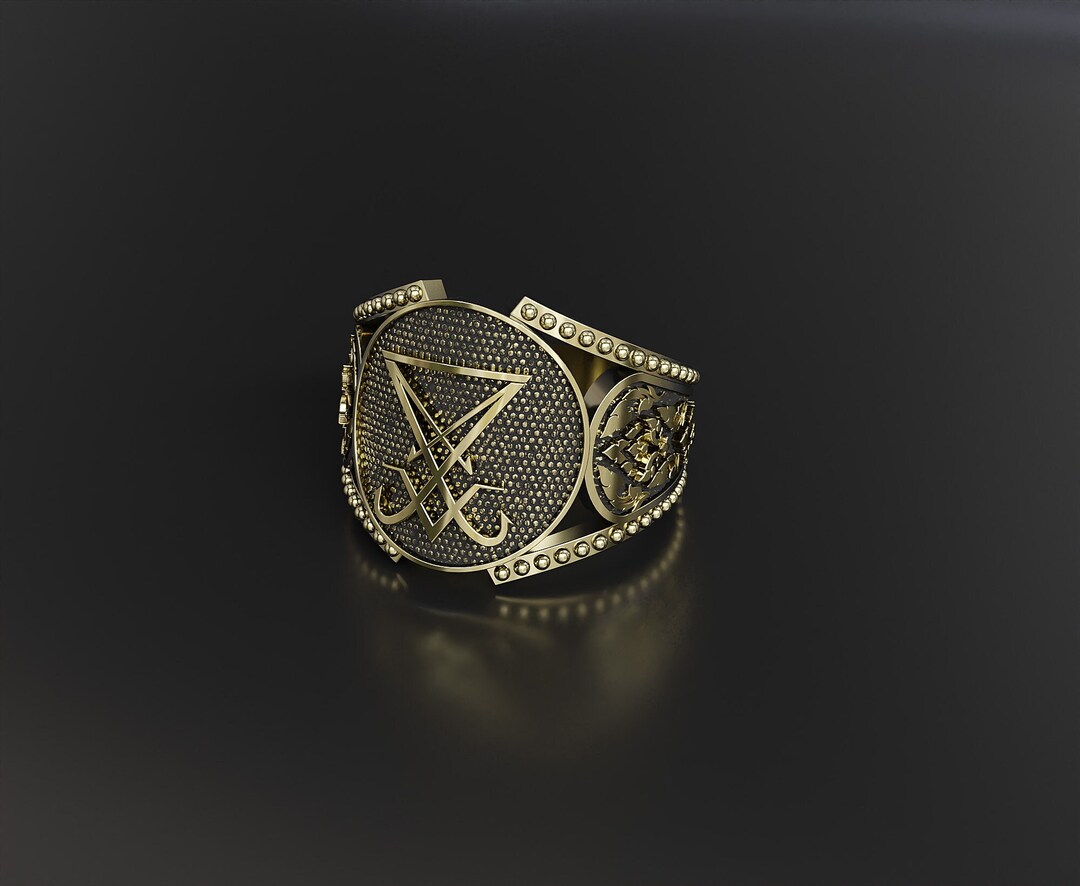 Mens Sigil Lucifer Ring Lucifer Rings Devil Seal of Satan - Etsy