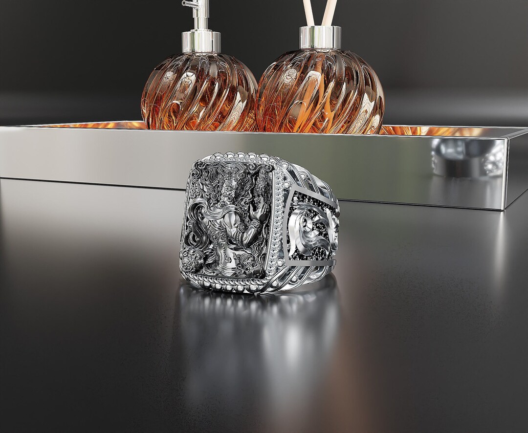 925 Sterling Silver Buddha Demon Ring, Devil Buddha Ring, Buddhist Ring ...