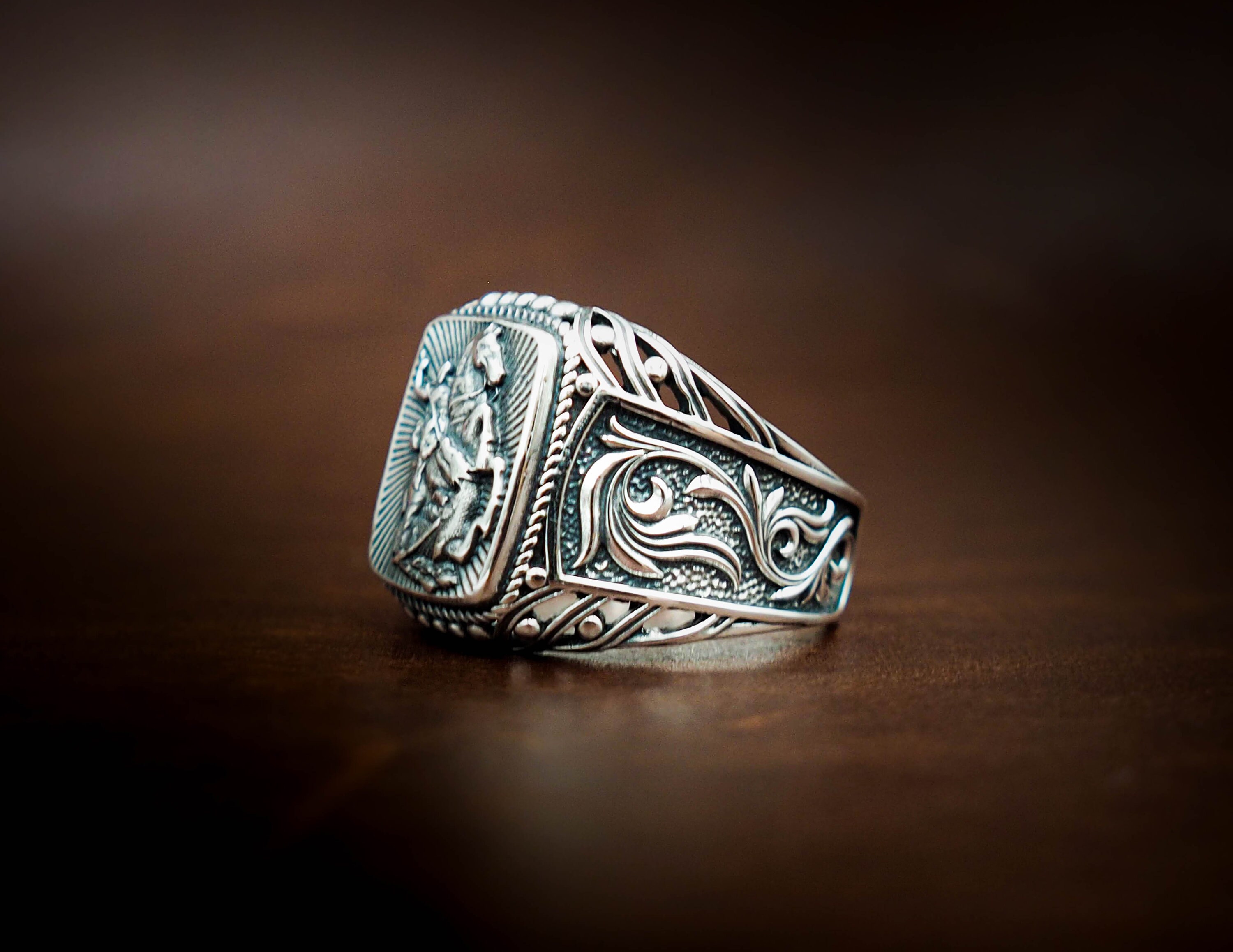 St George Ring Saint George 925 Sterling Silver Ring - Etsy.de