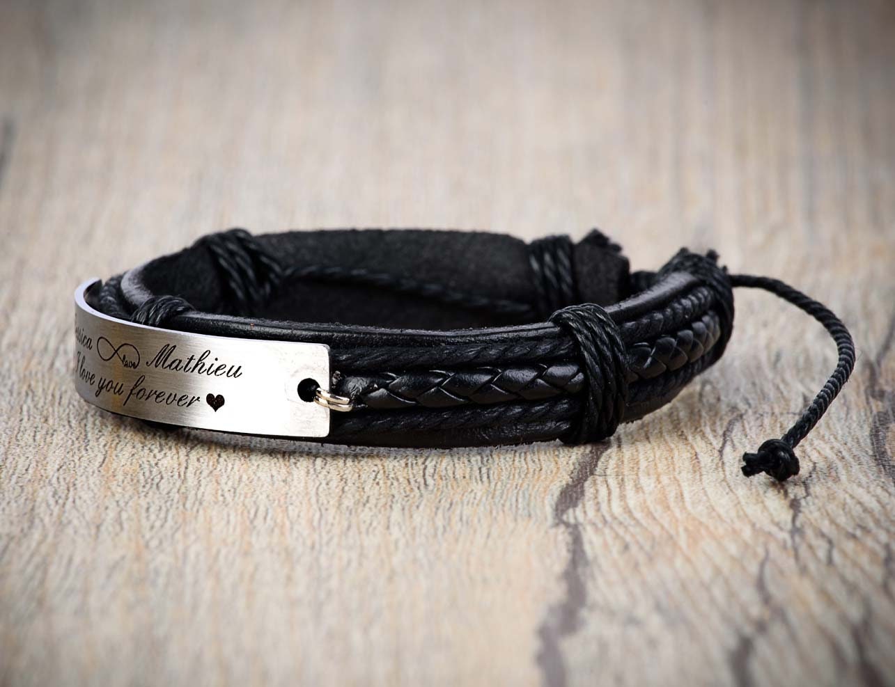 Custom Engraved Bracelet Personalized Leather Bracelet - Etsy
