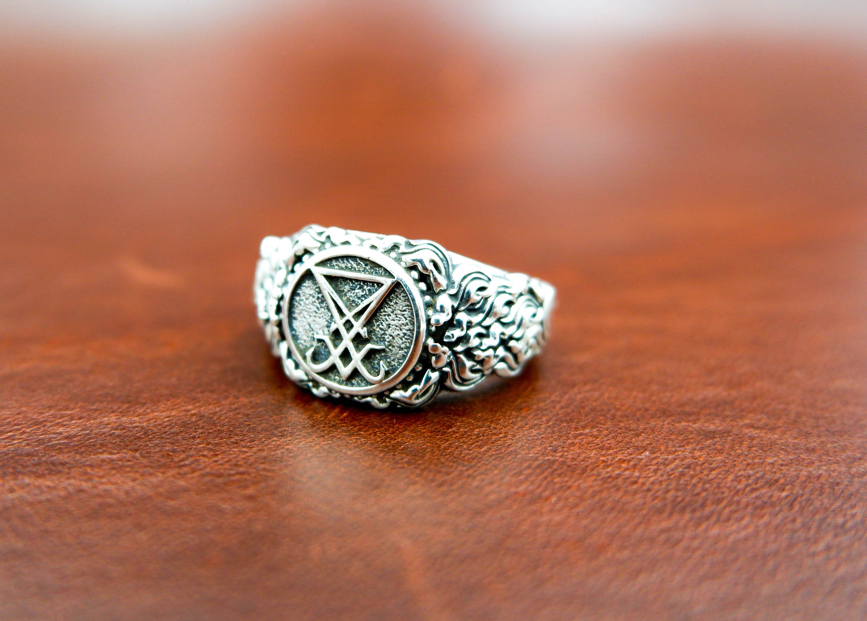 925 Sterling Silver Sigil of Lucifer Ring, Satan Amulet Jewelry - Etsy