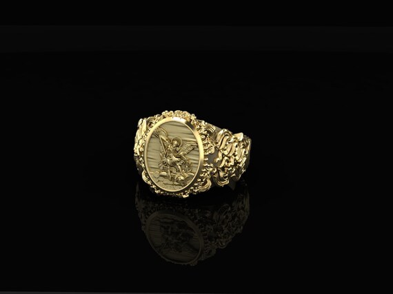 Catholic Archangel St Saint Michael Ring Saint Michael Signet - Etsy
