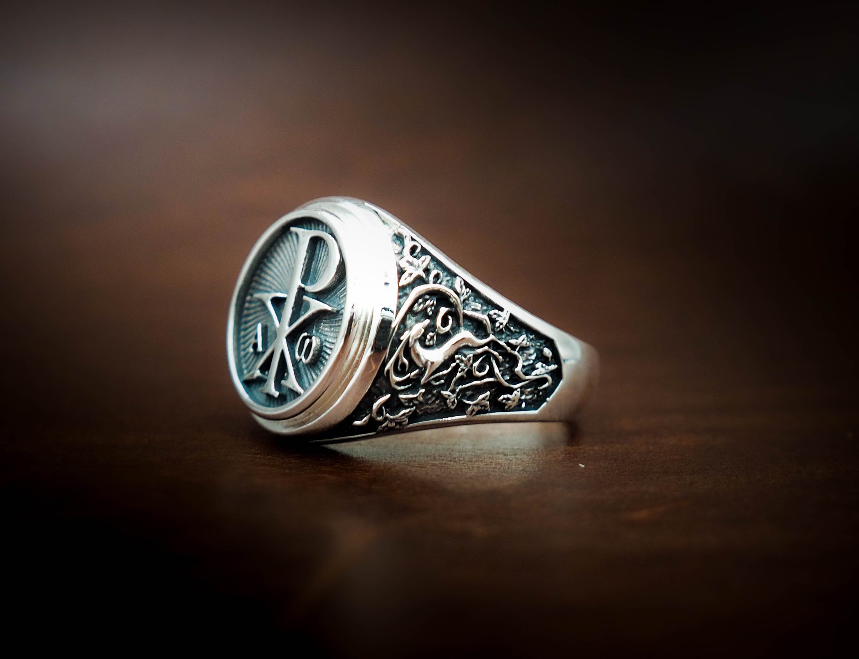 Chi Rho Alpha and Omega Ring Chi Rho Symbol Jesus Christ Men - Etsy